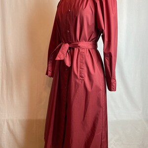 70’s Women’s Coat~ Belted Waist~ Burgundy Red Flared ~ Raincoat ~puff ...