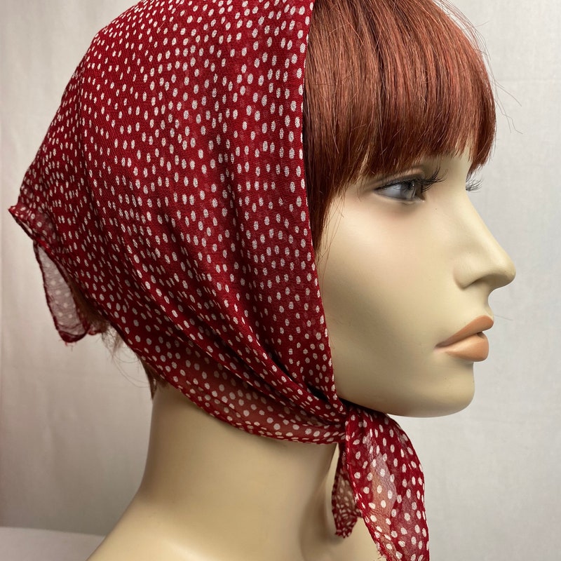 Red Polka Dot Head Scarf - Etsy