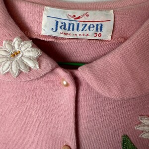 Pink Sweater Set With Daisy Flowers Vintage 60’s Jantzen Knit Suit 2pc ...