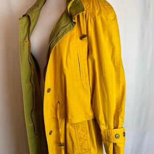 90s Womens Overcoat Sporty Bright Butternut Squash Yellow Duffel Jacket ...