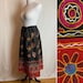 Vintage Peasant Skirt~ Hand Embroidered Birds Design Black 100% Cotton ...