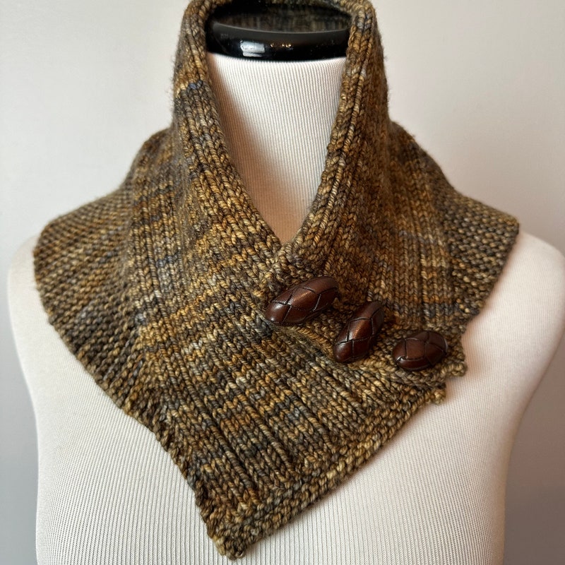 Knitted Button Scarf - Etsy