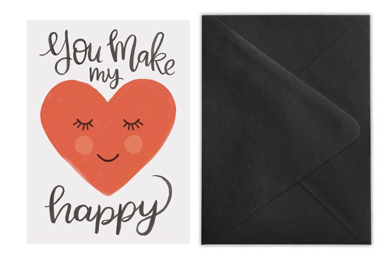 You Make My Heart Happy Card - Etsy