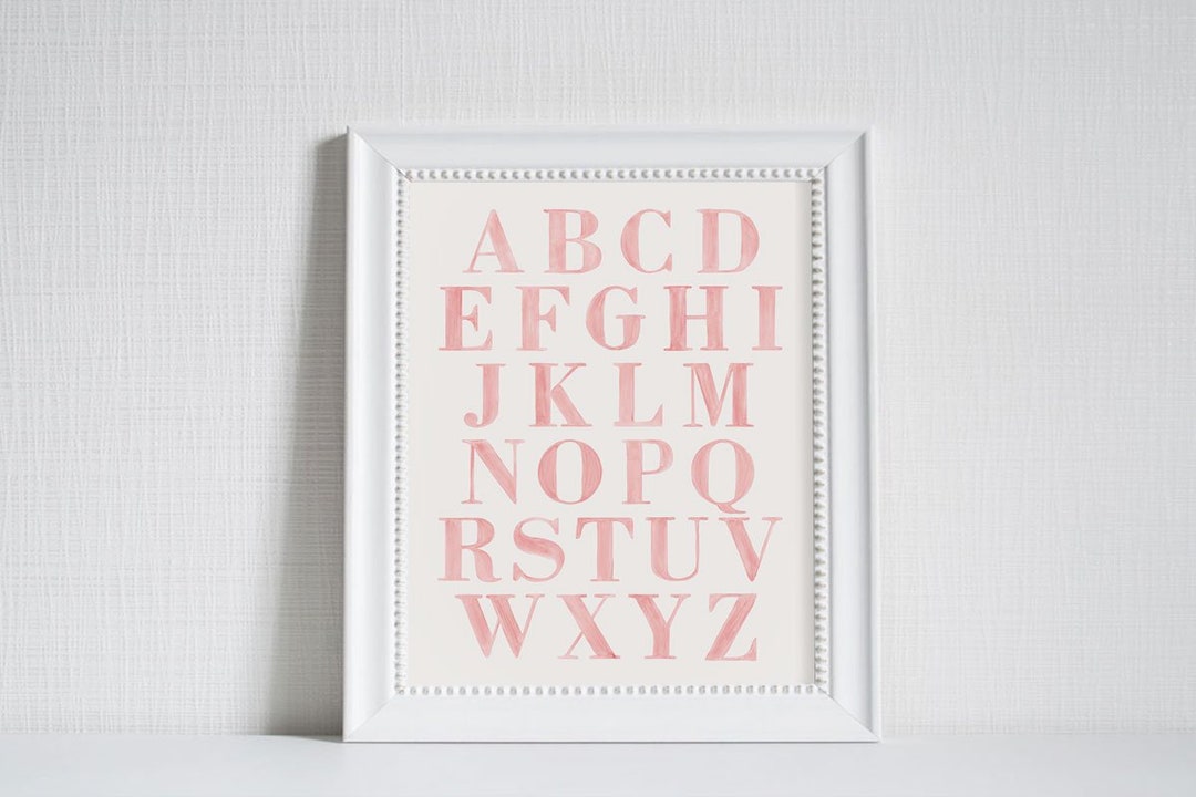 Watercolor Alphabet Chart - Art Print (blush) - Etsy