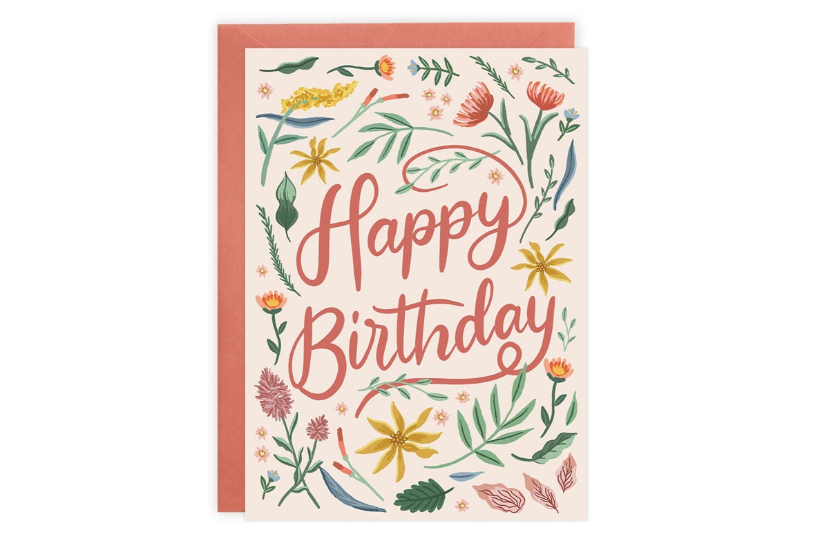 Wildflower Birthday Card - Etsy