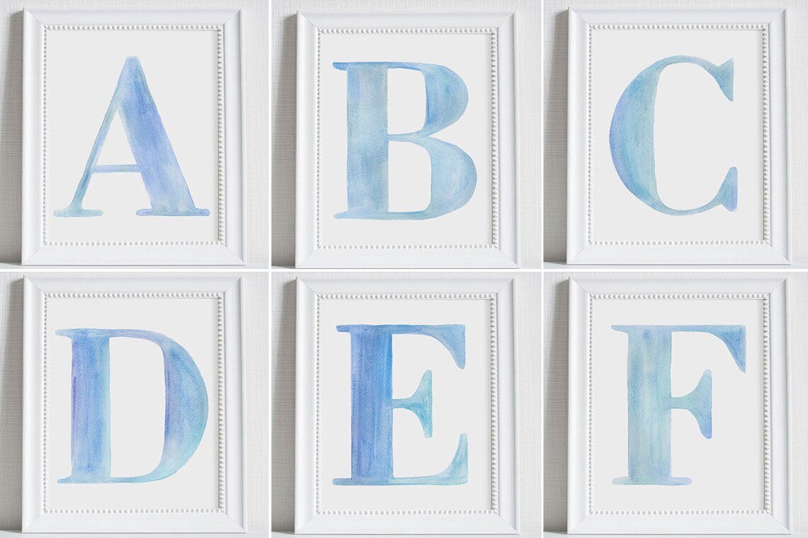 Watercolor Alphabet Letters Art Prints - Etsy