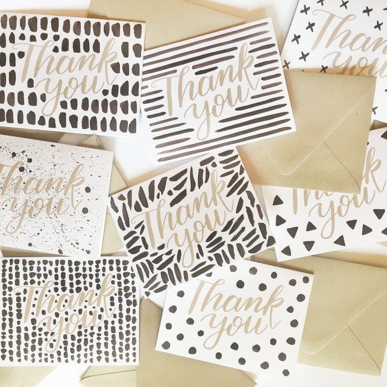 Pattern Party Thank You Cards - Box Set of 8 - Etsy