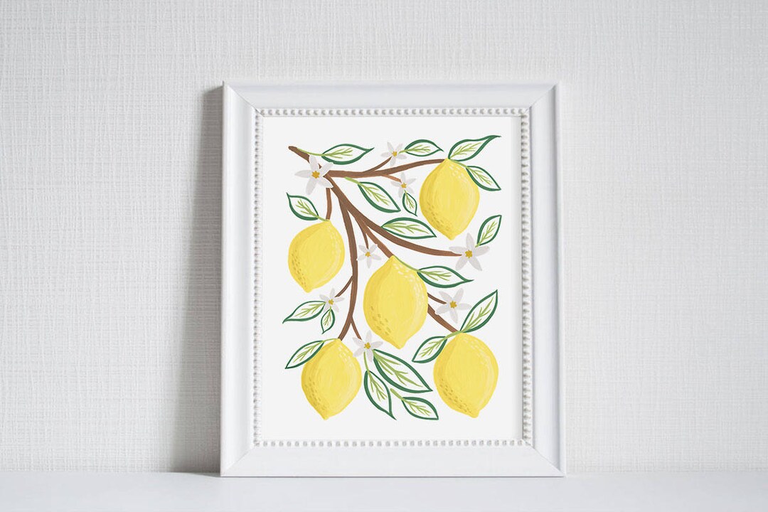 Lemons - Modern Farm Garden Art Print - Etsy