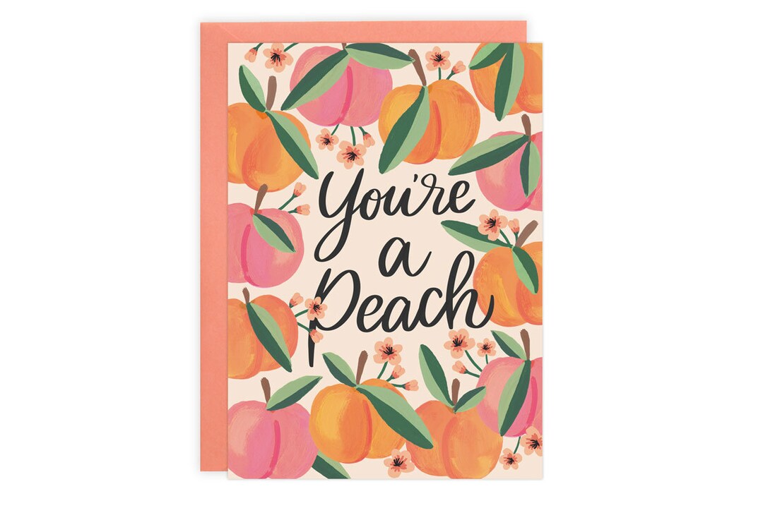You're A Peach - Card - Etsy
