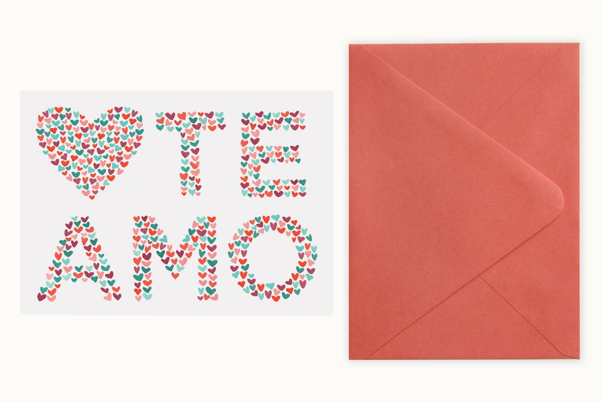 Te Amo Card - Etsy