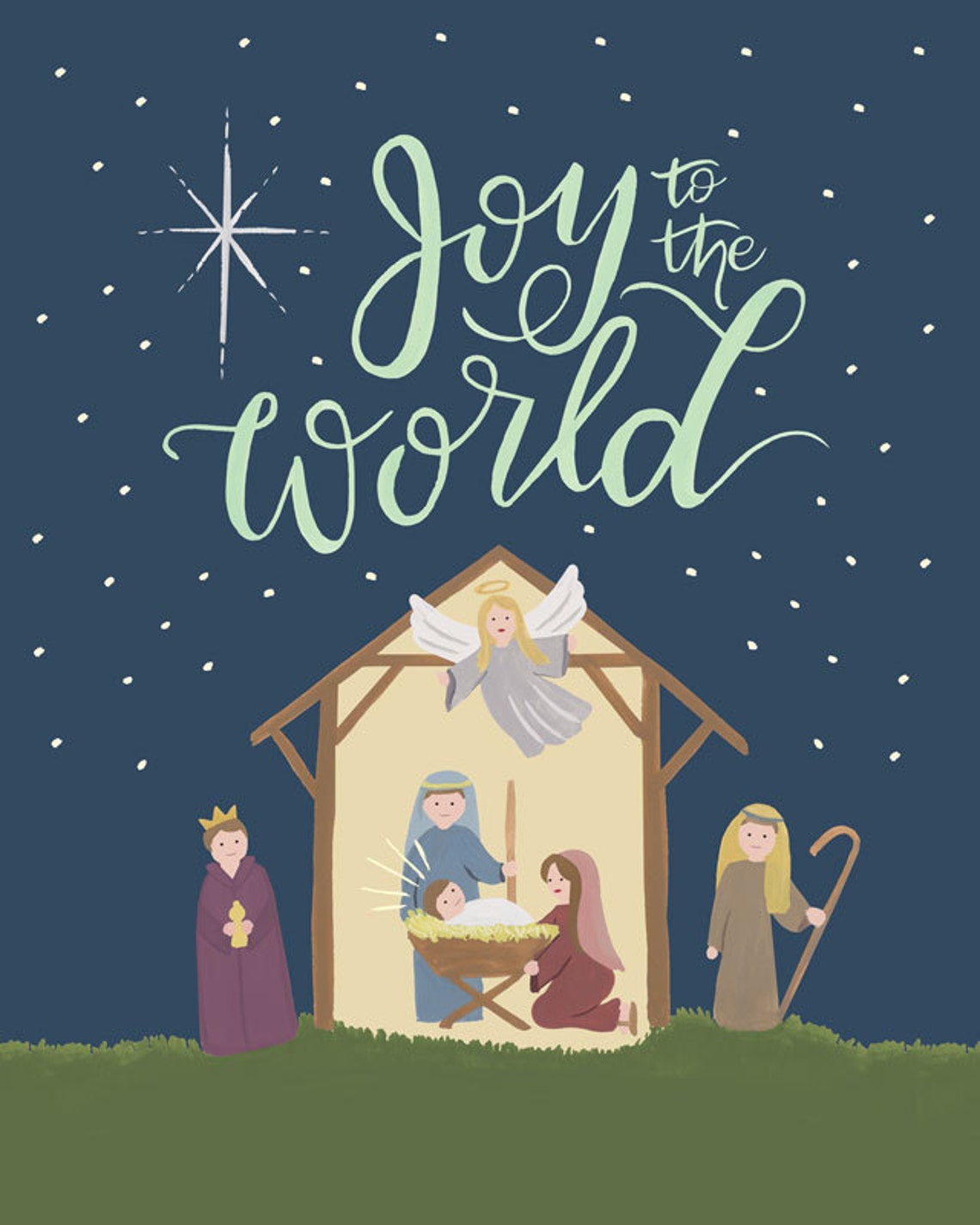 Joy to the World Christmas Art Print - Etsy