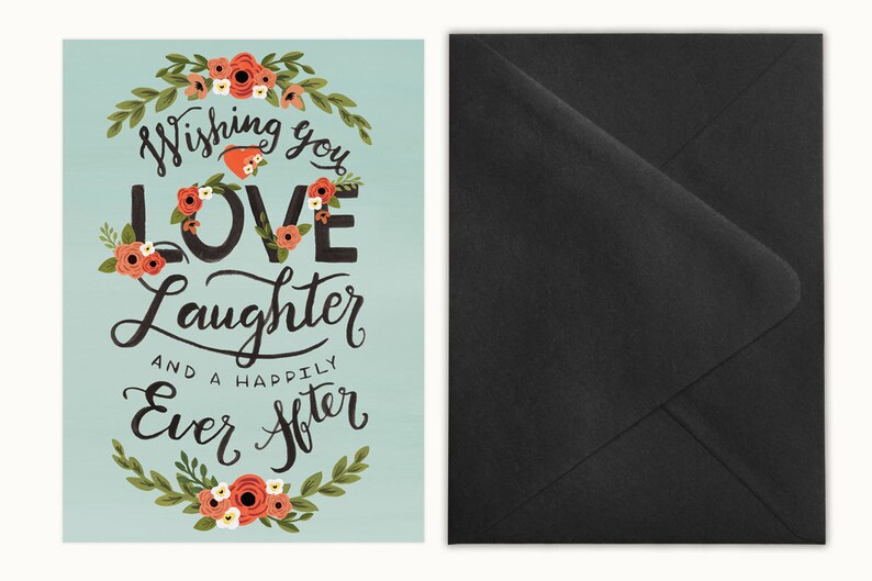 Wishing You Love Laughter and a Happily Ever After Wedding | Etsy