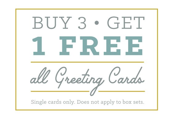 All Greeting Cards Buy 3 Get 1 Free | Etsy