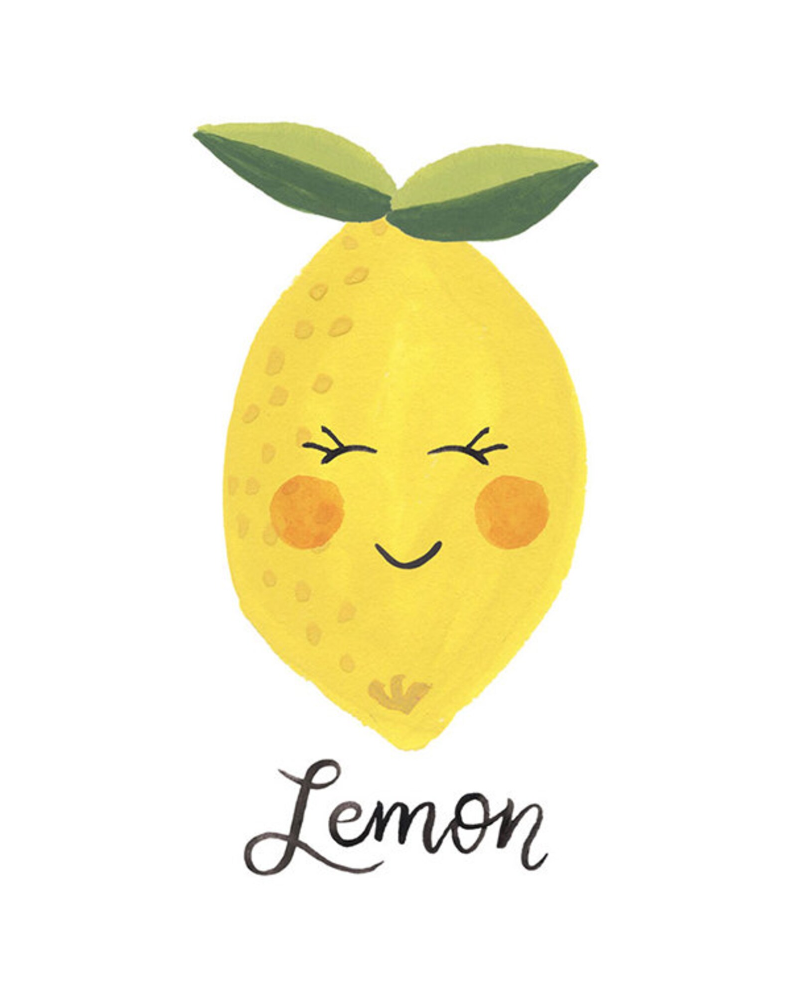 Lemon Art Print 8x10 | Etsy