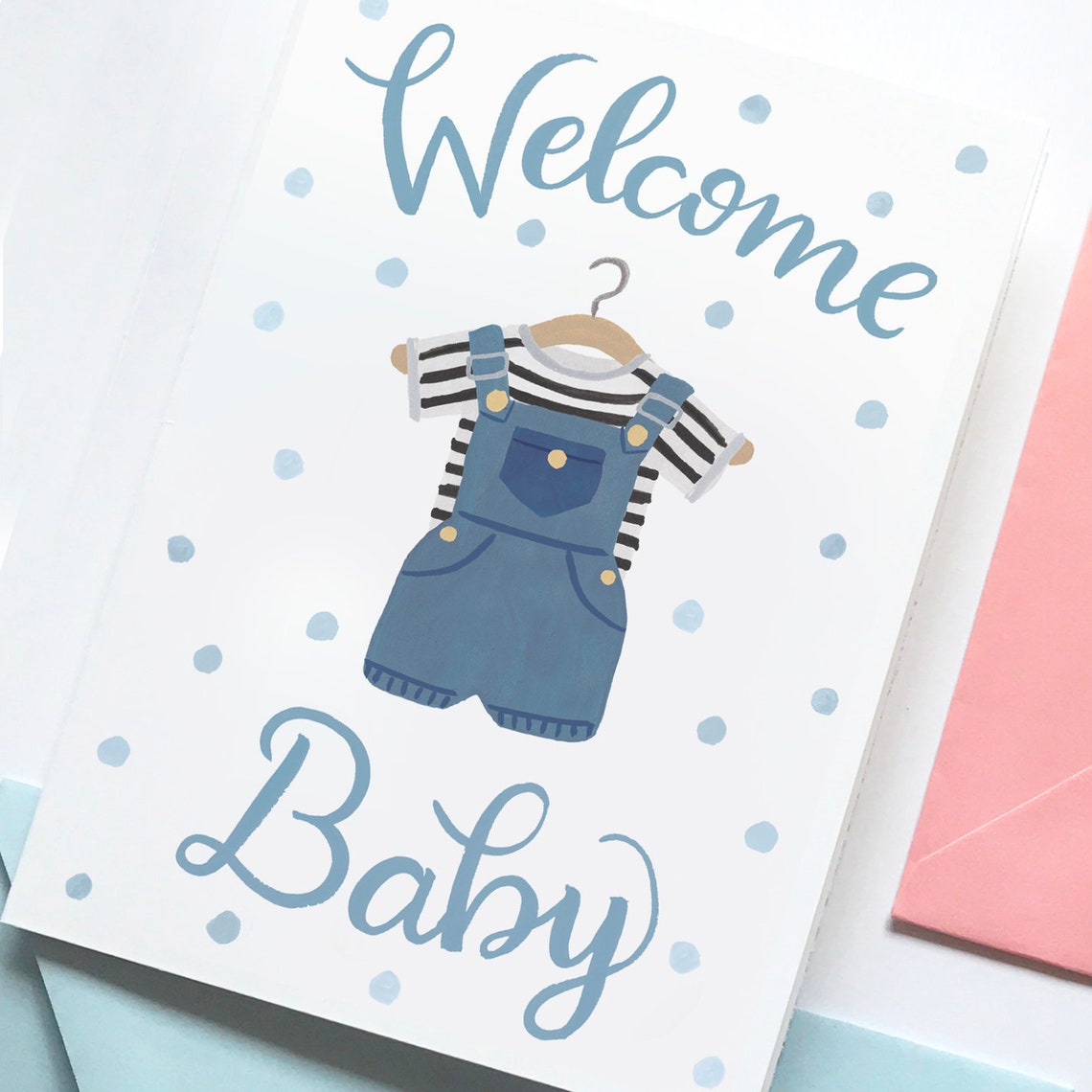 Welcome Baby Card boy OR Girl | Etsy