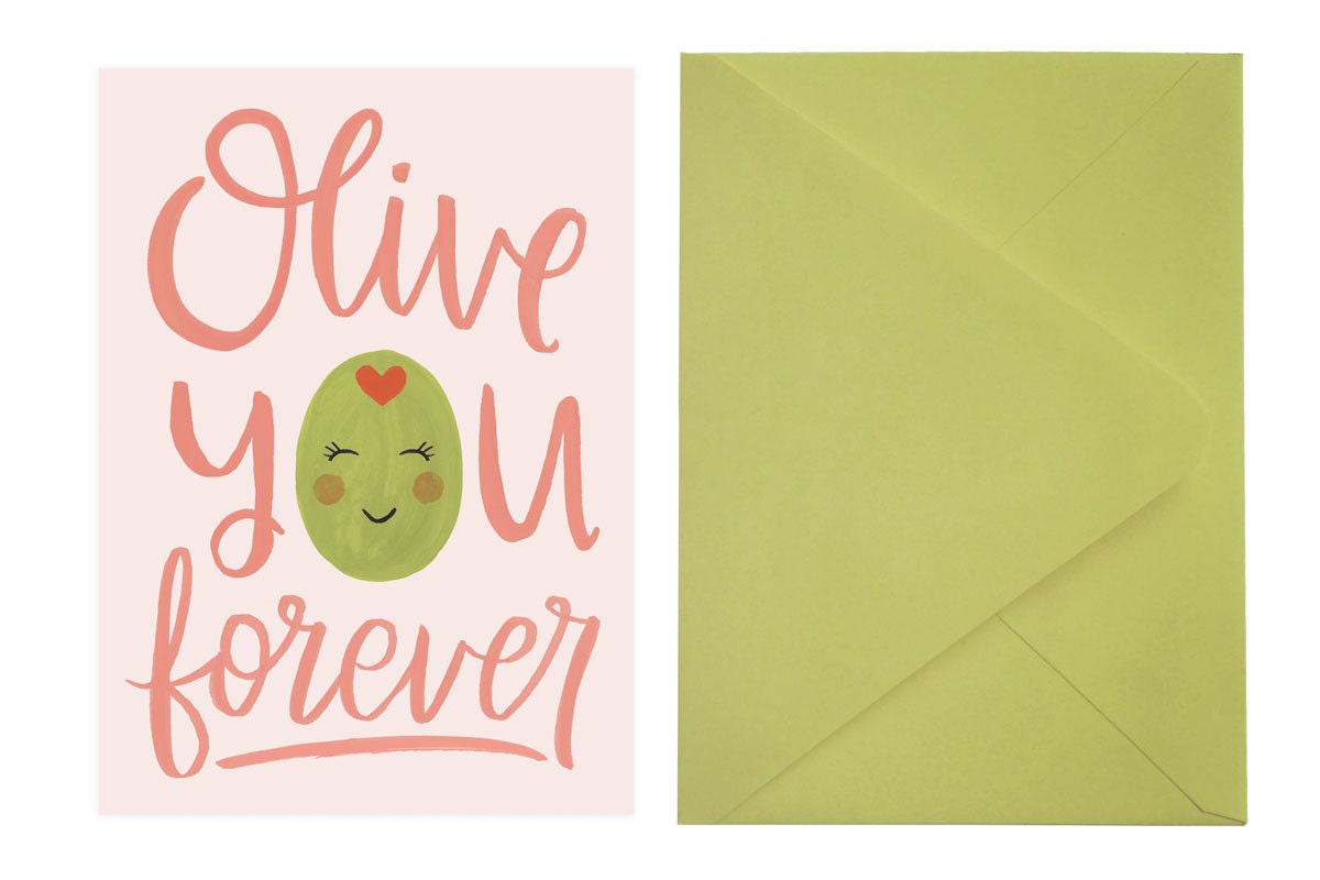 Olive You Forever Card | Etsy