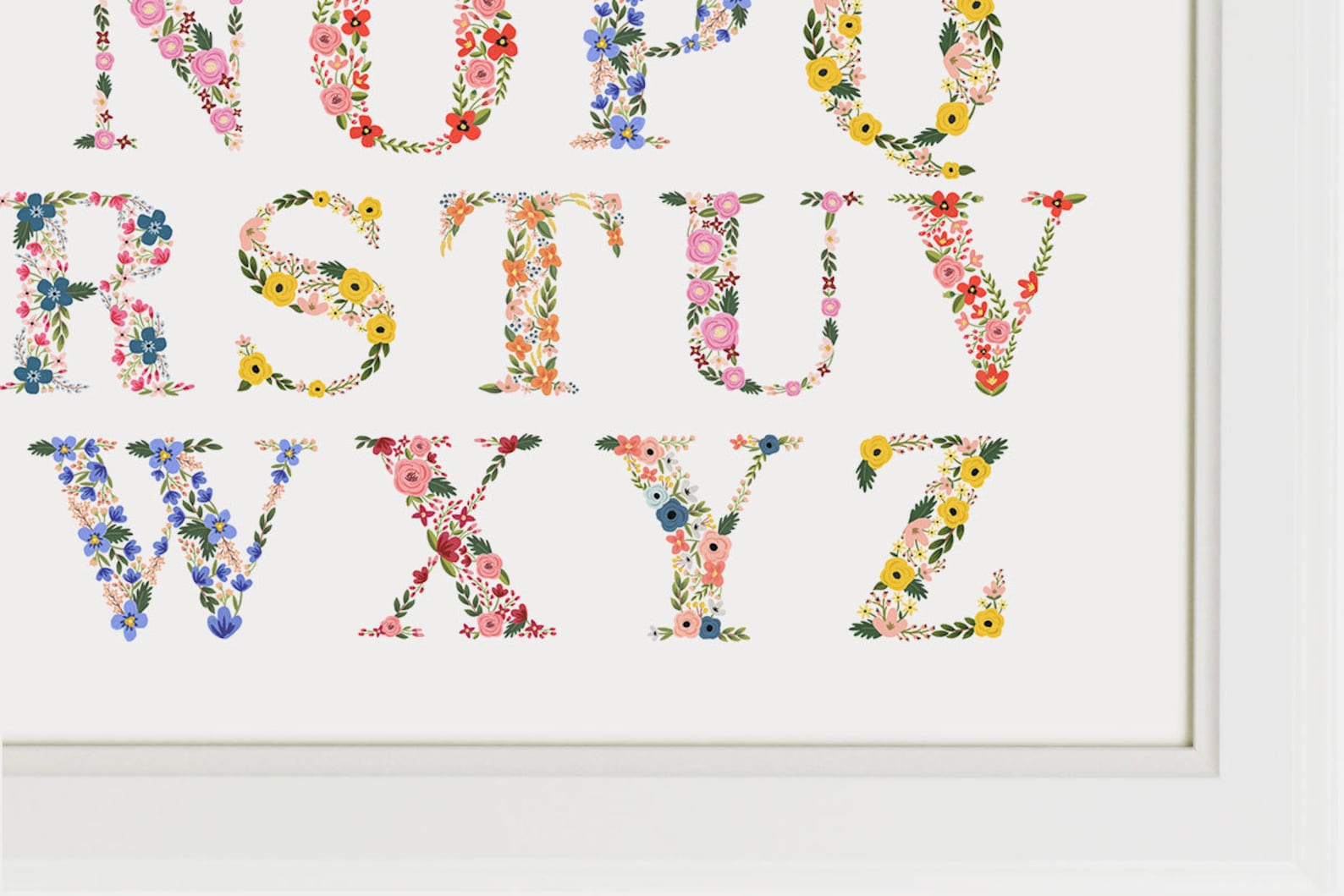 Bloom Alphabet Chart Art Print | Etsy