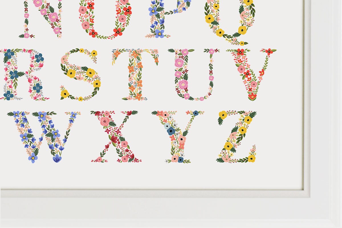 Bloom Alphabet Chart Art Print | Etsy