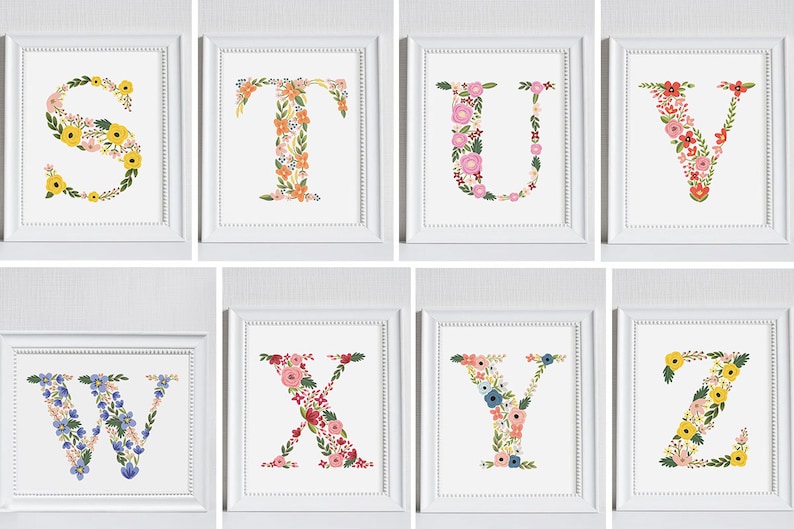 Bloom Alphabet Letters - Art Prints - Etsy