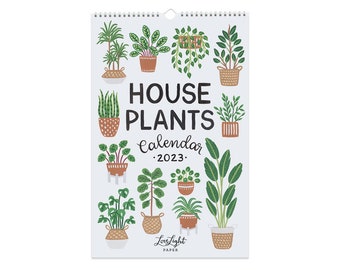 2023 Botanical Monthly Calendar Watercolor House Plants Wall - Etsy