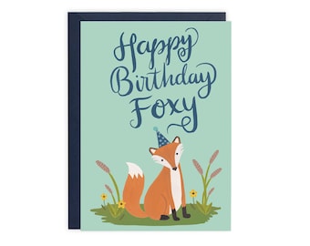 Digital Download Print at Home You're Foxy Birthday Card A6 Birthday ...
