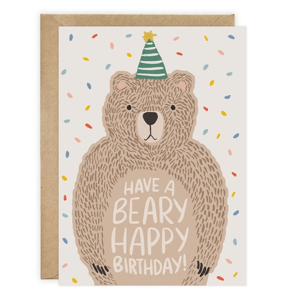 Bear Birthday Card - Etsy