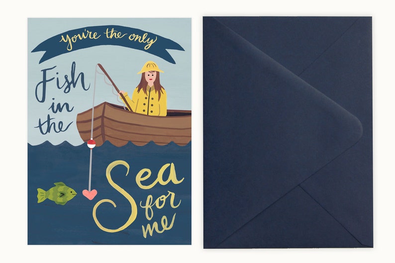 You're the only Fish in the Sea for Me Card | Etsy