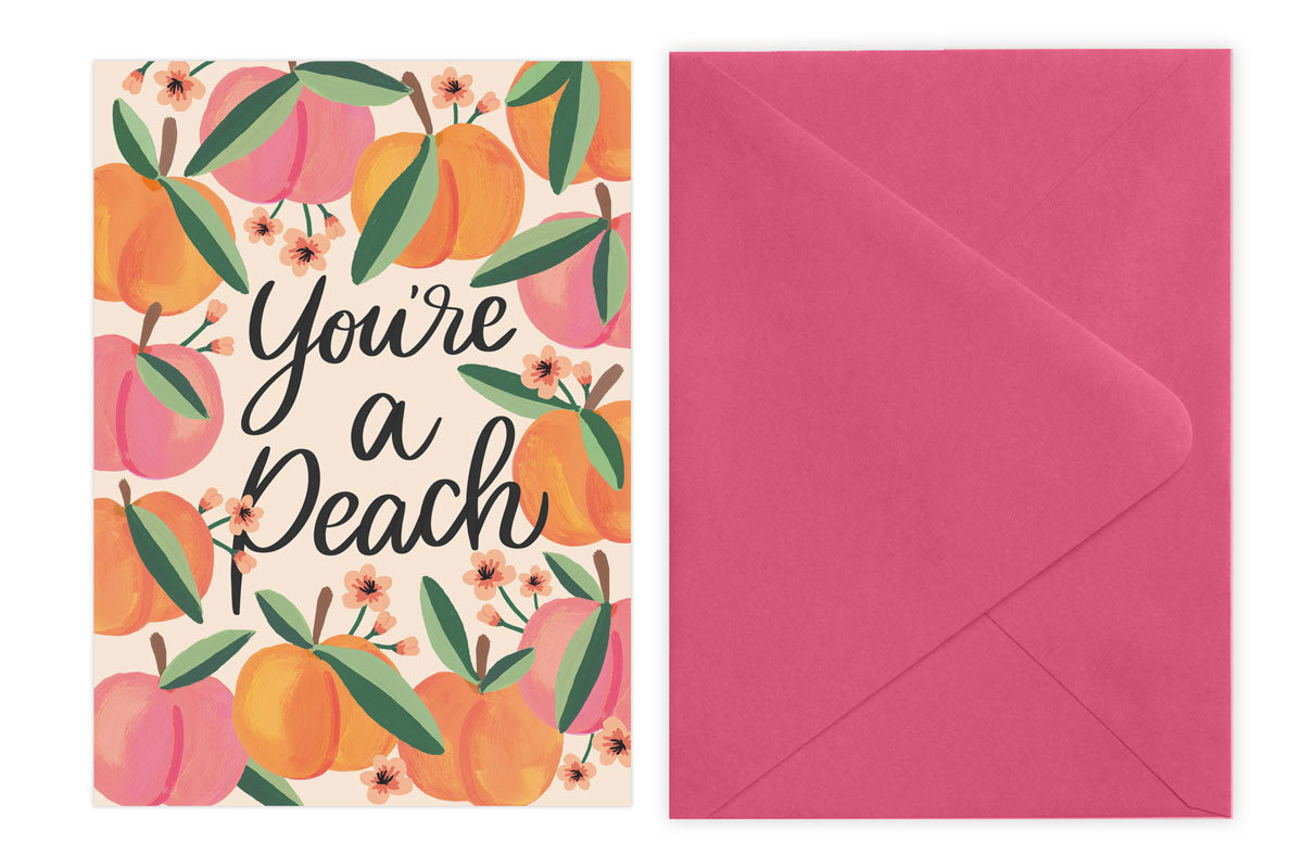You're A Peach - Card - Etsy