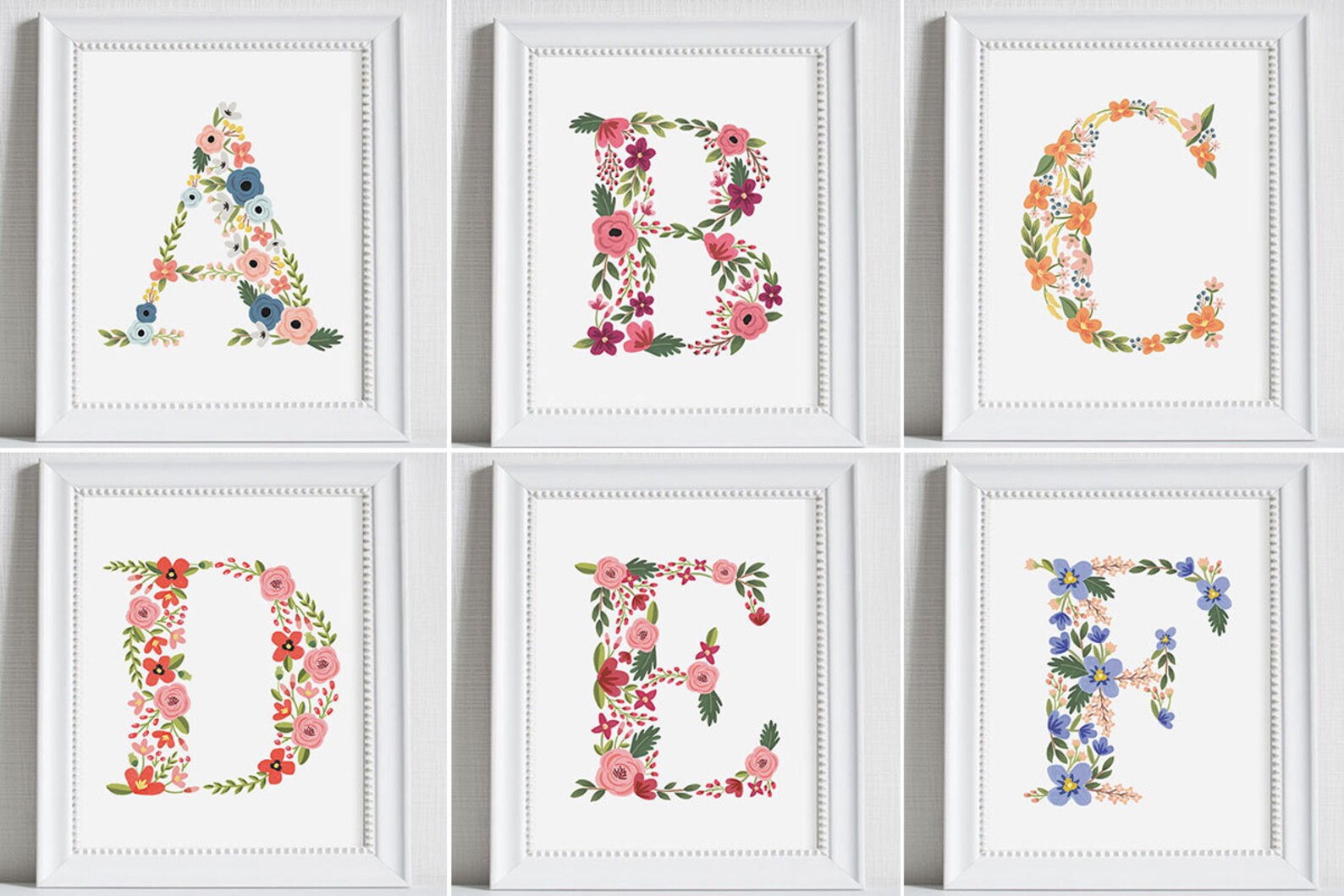 Bloom Alphabet Letters Art Prints - Etsy