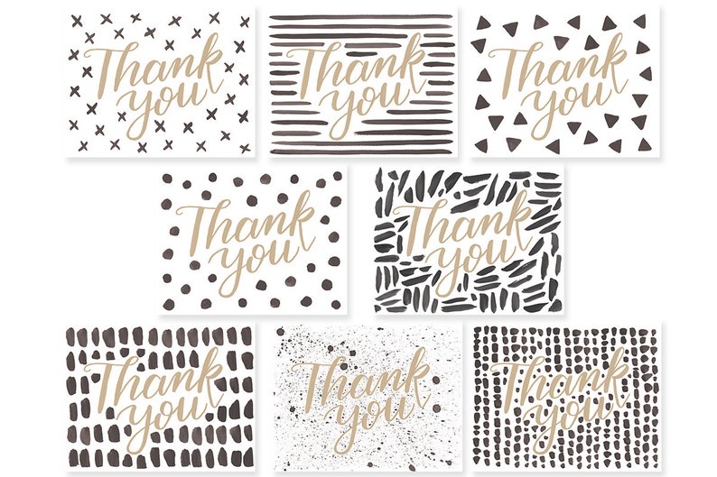 Pattern Party Thank You Cards - Box Set of 8 - Etsy