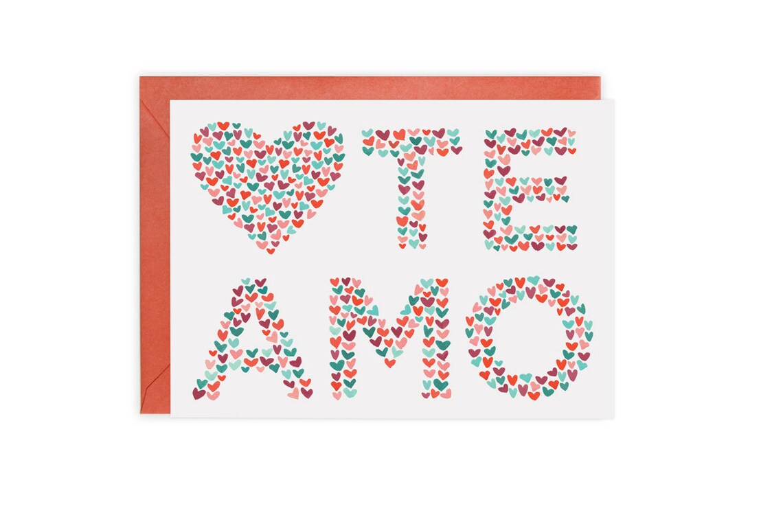 Te Amo Card - Etsy