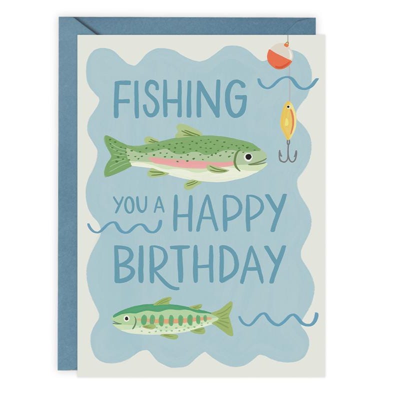 Fish Birthday Card - Etsy