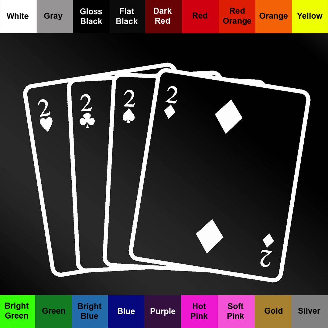Deuces Decal - Playing Card Set Sticker - Choose Color & Size - Etsy