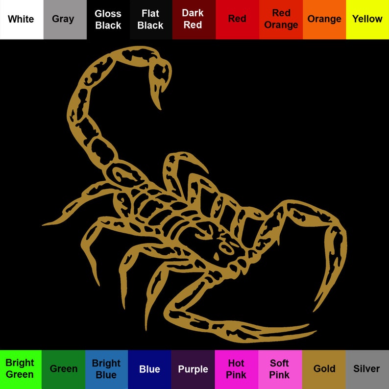 Scorpion Decal Vinyl Sticker | Etsy