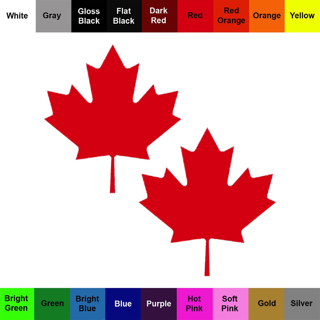 Maple Leaf Stickers- Pack of 2 Vinyl Decals - Etsy