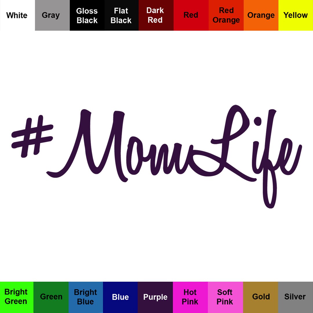 Mom Life Decal - Motherhood Sticker - Choose Color & Size - Etsy
