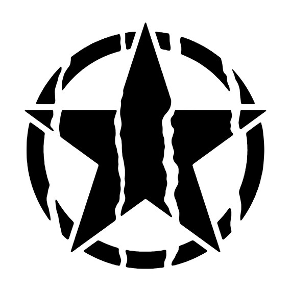 Shredded Military Star Decal Color Vinyl Army Symbol Sticker - Etsy