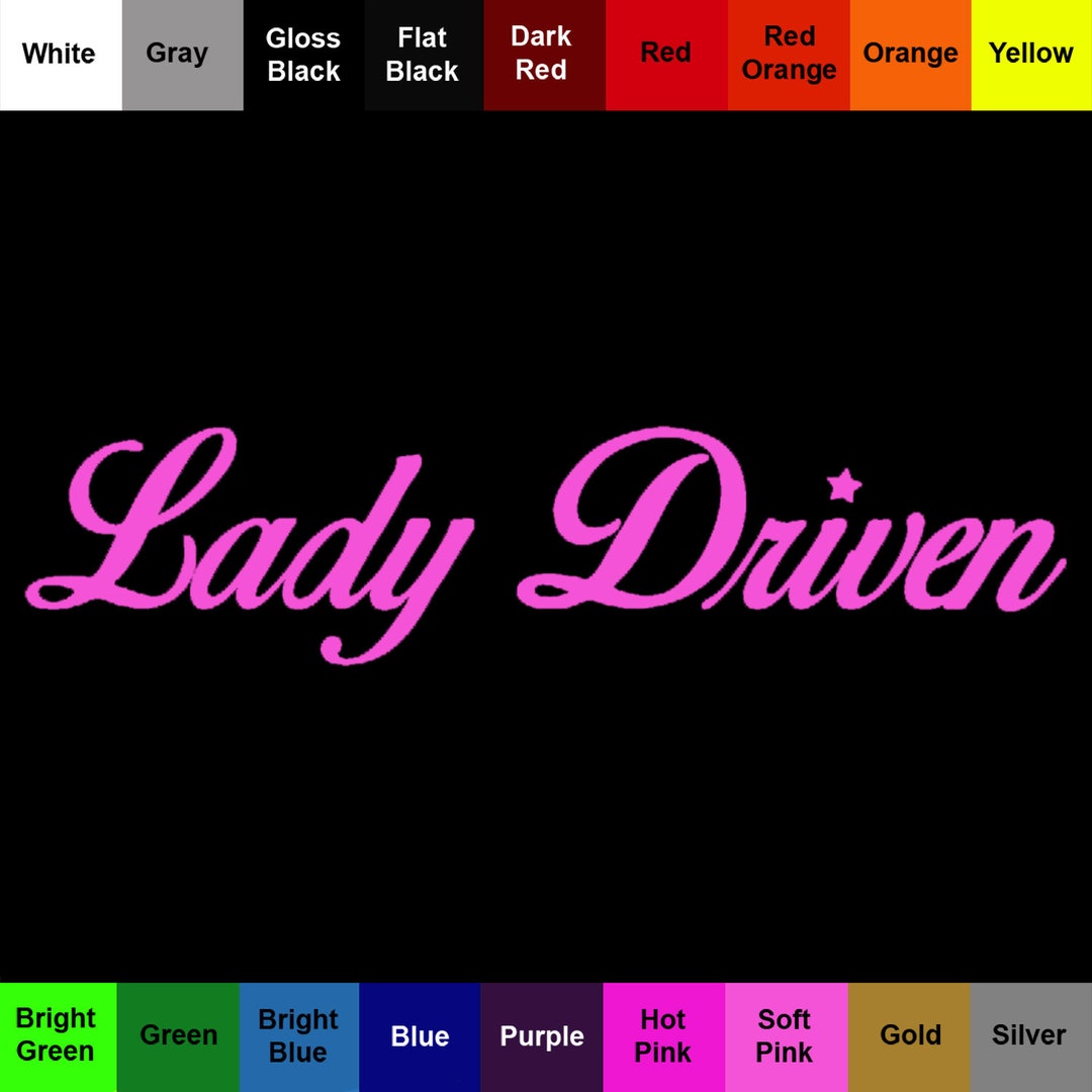 Lady Driven Decal Auto Sticker Choose Color & Size - Etsy