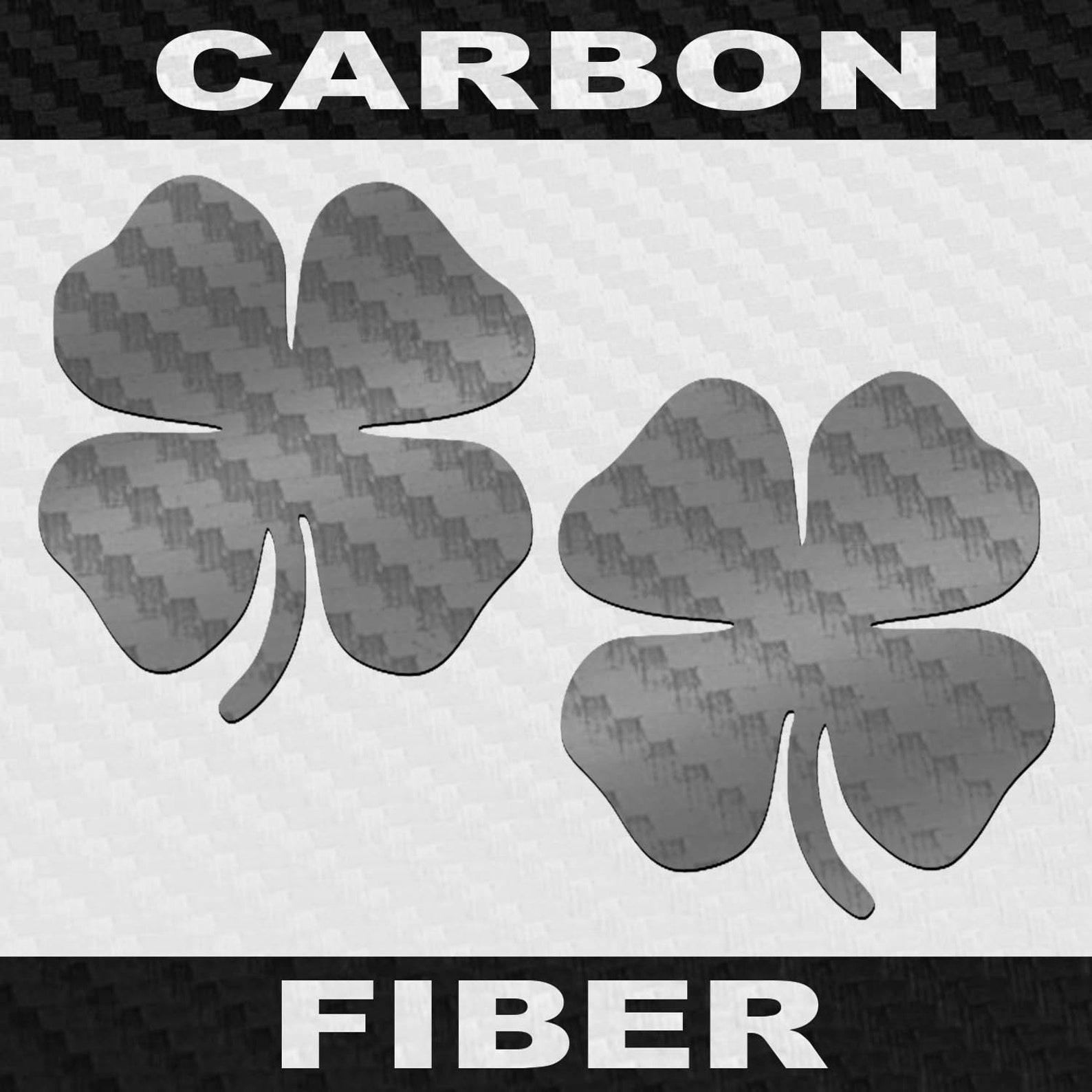 Four Leaf Clover Decal - Carbon Fiber Sticker 2 Pack - Choose Color ...