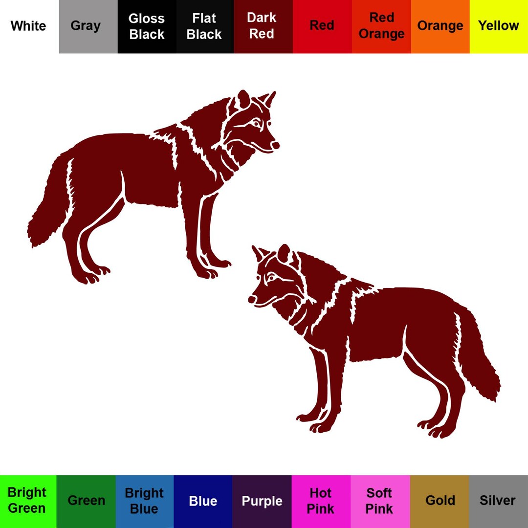 Wolf Stickers - Pack of 2 Wolves Decals - Etsy