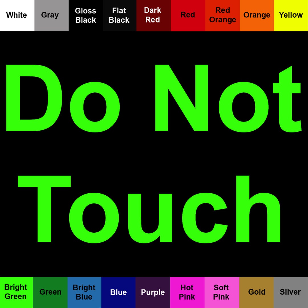 Do Not Touch Decal - No Touching Sticker - Choose Color & Size - Etsy