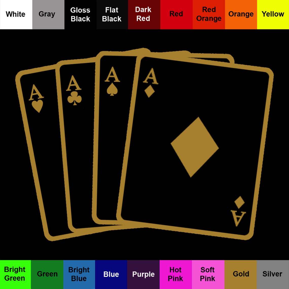 Aces Decal - Playing Card Set Sticker - Choose Color & Size - Etsy