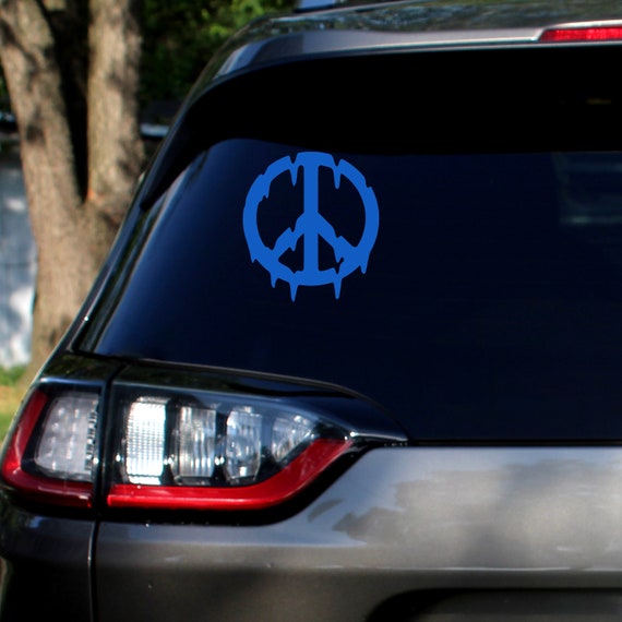Dripping Peace Decal Vinyl Melting Peace Symbol Sticker - Etsy