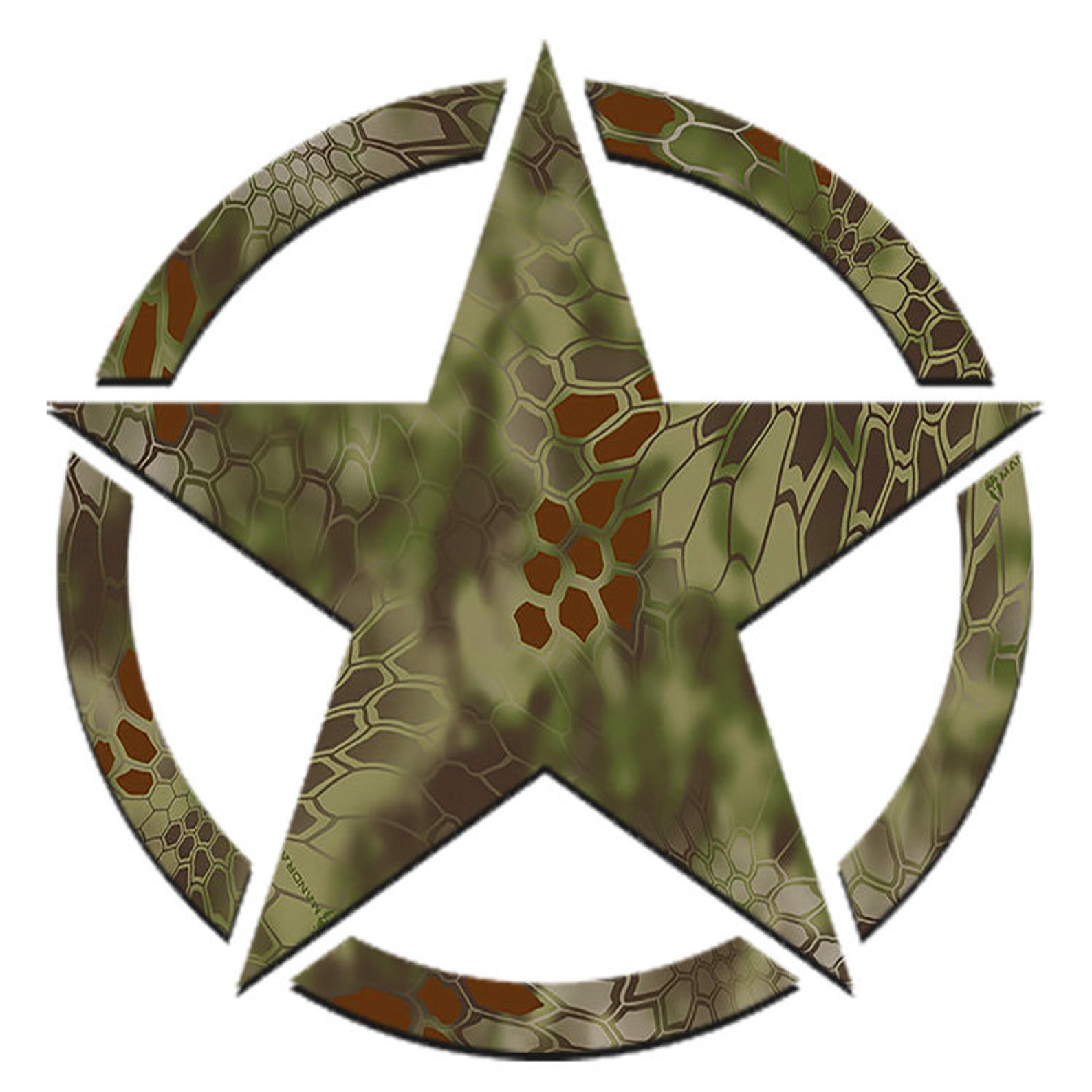 Camouflage Military Star Decal Choose Pattern and Size | Etsy