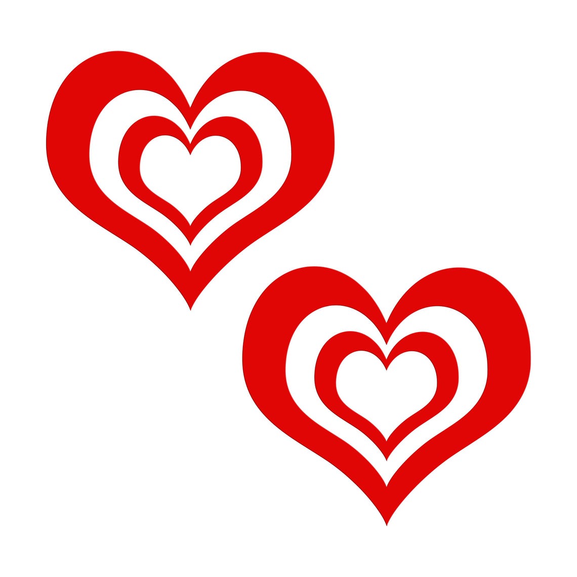 Heart Stickers - 2 Pack of Doubleheart Decals - Etsy