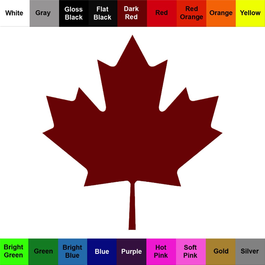 Maple Leaf Decal - 2 Pack of Maple Stickers - Choose Color & Size - Etsy
