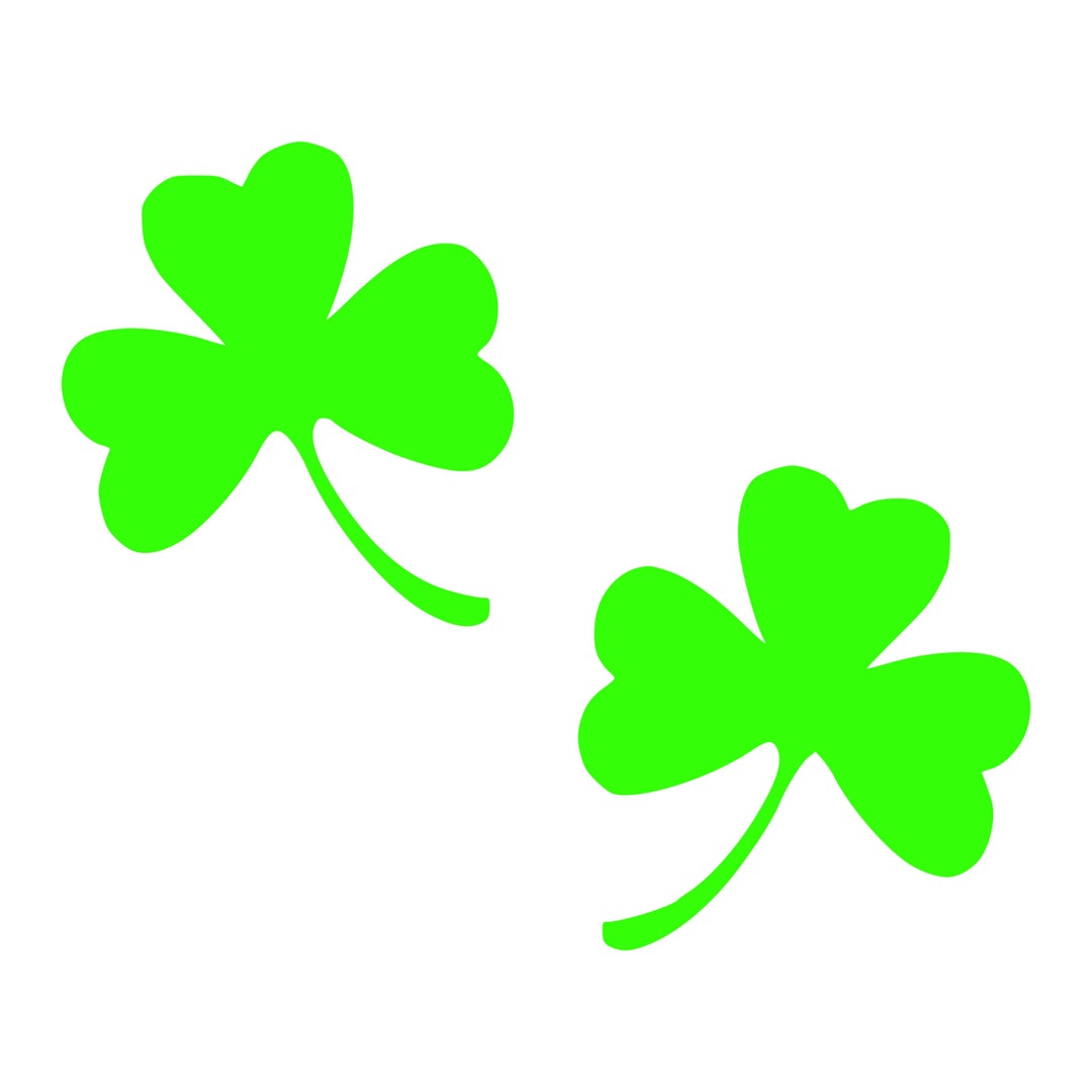 Clover Decal - Two Pack of 3 Leaf Clover Stickers - Choice of Color and ...
