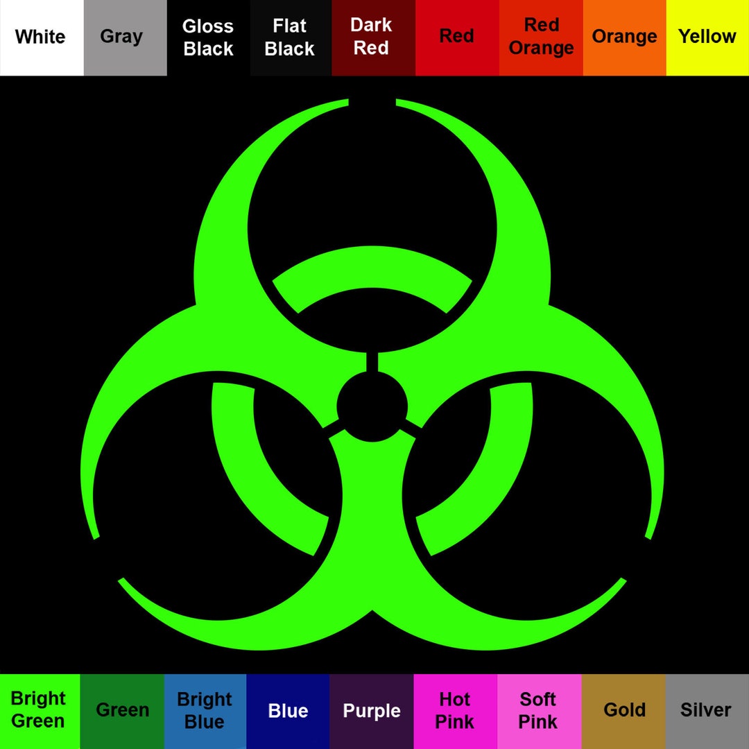 Biohazard Decal 2 Pack of Biohazard Toxic Stickers Choice of Color and ...