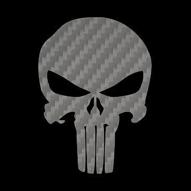 Carbon Fiber Skull Sticker Decal - Etsy