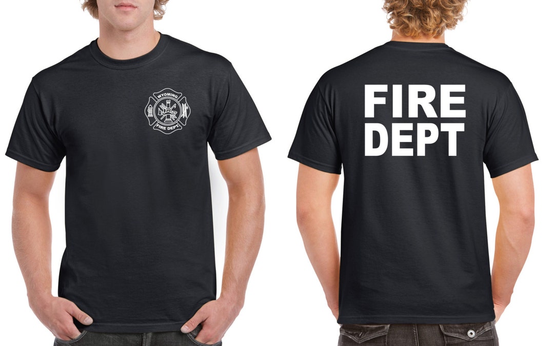 12 Custom Screen Printed FIRE DEPARTMENT Shirts Front and Back Print 1 ...